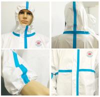 China Taped Body Protection Surgical Hazmat Suit Asbestos Removal Waterproof Disposable Coverall for sale