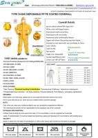 China Disease Control Type 3 Disposable Coveralls Tank Cleaning Petrochemical Oil Refinery for sale