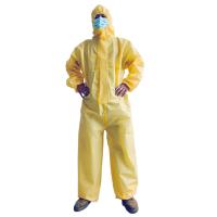 China PE Type 3 Disposable Coveralls With Tape Disposable Chemical Coverall For Oil Cleaning for sale