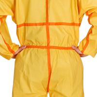 China Yellow Heavy Industry Type 3 Disposable Coveralls Chemical Fluids Protection Overalls for sale