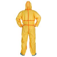China Yellow Heavy Industry Type 3 Disposable Coveralls Chemical Fluids Protection Overalls for sale