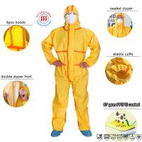 China High Duty Oil Proof Type 3 Disposable Coveralls PPE Chemical Protection Suit for sale