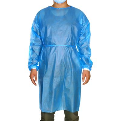 China CE EN14126 AAMI Pb70 Disposable Lab Coats PP PE Coated Non Woven Isolation Gown for sale