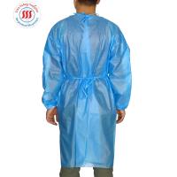 China CE EN14126 AAMI Pb70 Disposable Lab Coats PP PE Coated Non Woven Isolation Gown for sale