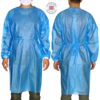 China CE EN14126 AAMI Pb70 Disposable Lab Coats PP PE Coated Non Woven Isolation Gown for sale