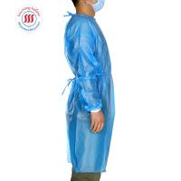 China CE EN14126 AAMI Pb70 Disposable Lab Coats PP PE Coated Non Woven Isolation Gown for sale