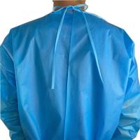 China CE EN14126 AAMI Pb70 Disposable Lab Coats PP PE Coated Non Woven Isolation Gown for sale