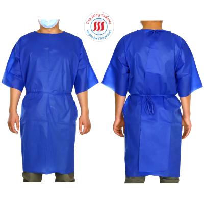 China 35gsm PP Medical Isolation Gowns Long Short Sleeves Hospital Non Woven Disposable Gown for sale