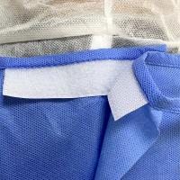China Blue SMS PP PE Disposable Gown Waterproof AAMI Level 1 2 3 4 Dental Isolation Gown for sale