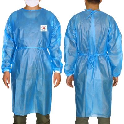 China OEM Laboratory PPE Medical Gown PP PE Coated Disposable Safety Clothing for sale