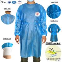 China OEM Laboratory PPE Medical Gown PP PE Coated Disposable Safety Clothing for sale
