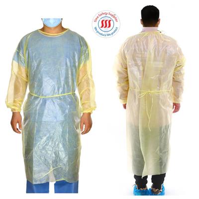 China EN14126 PP PE Medical Isolation Gowns Personal Protective Hospital Isolation Gown for sale