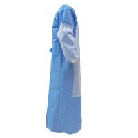 China Blue Ultrasonic Seam Non Woven SMS Isolation Gowns Medical Reinforced Surgical Gown for sale