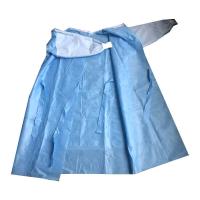 China Blue Ultrasonic Seam Non Woven SMS Isolation Gowns Medical Reinforced Surgical Gown for sale