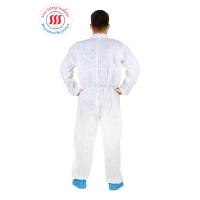 China Laboratory Disposable PP Non Woven Coverall With Collar For Cleaning Room for sale