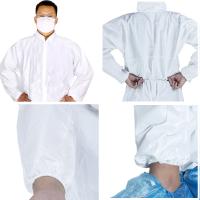 China Laboratory Disposable PP Non Woven Coverall With Collar For Cleaning Room for sale