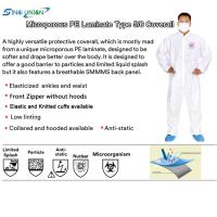 China Laboratory Disposable PP Non Woven Coverall With Collar For Cleaning Room for sale