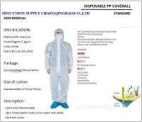 China S M L XL XXL XXXL PP Non Woven Coverall Elastic Hood Disposable Hazmat Suits for sale