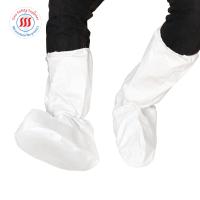 China Waterproof PP PE Film Disposable Boot Cover Long Sleeves Shoe Protective Cover for sale