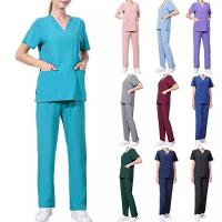 China 180gsm-220gsm Polyester Cotton Scrubs Medical Uniform Scrubs For Doctors Nurse for sale