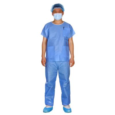 China One Time Use SMS Hospital Surgical Scrubs Fluid Resistant Disposable Scrubs Suit for sale