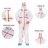 China ISO13982 Type 5 6 Disposable Coveralls One Time Use Polypropylene SMS Disposable Coverall for sale