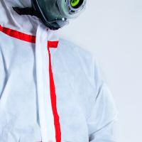 China ISO13982 Type 5 6 Disposable Coveralls One Time Use Polypropylene SMS Disposable Coverall for sale