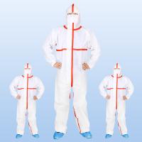 China ISO13982 Type 5 6 Disposable Coveralls One Time Use Polypropylene SMS Disposable Coverall for sale