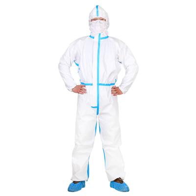 China Waterproof Microporous Type 4 Disposable Coveralls Chemical Resistant Jumpsuit With Tape for sale