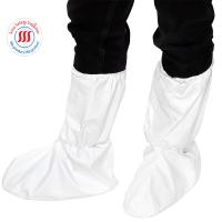 China Waterproof SF Disposable Boot Cover Industrial Safety Boots Cover With Tie Strip for sale