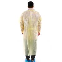 China Non Woven PP PE Coated Yellow Disposable Isolation Gown Surgical For Hospital for sale