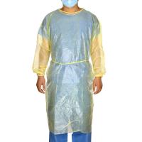 China Non Woven PP PE Coated Yellow Disposable Isolation Gown Surgical For Hospital for sale