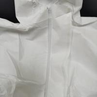 China Non Woven Disposable Hooded Coveralls PP PE Laminated White With Boot Cover for sale