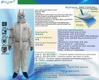 China Disposable Sms Bounded Seam Type 5/6 Coverall Asbestos Breathable for sale
