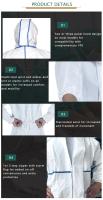 China Sf Microporous Film Sms White Protective Coverall Bound Seams Taped Disposable for sale