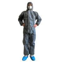 China Pp Non Woven Construction Feeding Agriculture Disposable Coverall Breathable Grey Color for sale