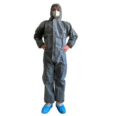 China Pp Non Woven Construction Feeding Agriculture Disposable Coverall Breathable Grey Color for sale