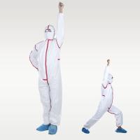 China OEM EN14126 White TYPE 4  Non Woven Isolated Disposable Coverall Waterproof With Tapes for sale