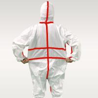 China OEM EN14126 White TYPE 4  Non Woven Isolated Disposable Coverall Waterproof With Tapes for sale