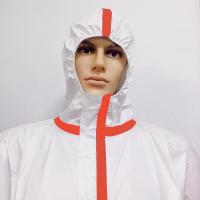 China OEM EN14126 White TYPE 4  Non Woven Isolated Disposable Coverall Waterproof With Tapes for sale