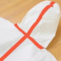 China OEM EN14126 White TYPE 4  Non Woven Isolated Disposable Coverall Waterproof With Tapes for sale