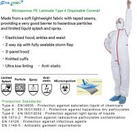 China OEM EN14126 White TYPE 4  Non Woven Isolated Disposable Coverall Waterproof With Tapes for sale
