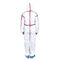 China OEM EN14126 White TYPE 4  Non Woven Isolated Disposable Coverall Waterproof With Tapes for sale