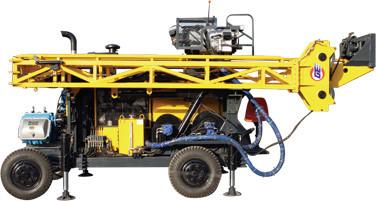 China HWL 1000m Drilling Depth Wheel Trailer Hydraulic Core Drilling Machine with 145kW Engine and 4650 N*m Torque for sale