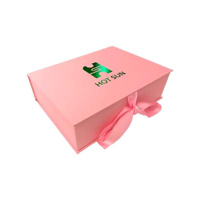 China Handmade Custom Magnetic Shipping Wick Packaging Cardboard Pink Gold Stamping With Logo Gift Boxes for sale