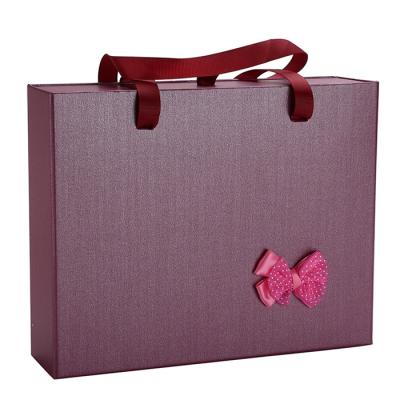 China Handmade Super High End Custom Logo Printed Purple Drawer Shopping Paper Gift Boxes For Clothes for sale