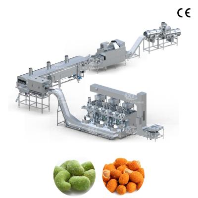 China Fulliy Automatic Controlled Advanced Peanut Coating Frying And Flavoring Production Line For Consistent High Output 700-800kg/h for sale