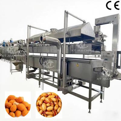 China 500-800kg/h High Output Continuous Fryer with PLC Control and 304 Stainless Steel Construction for Industrial Peanut Processing for sale