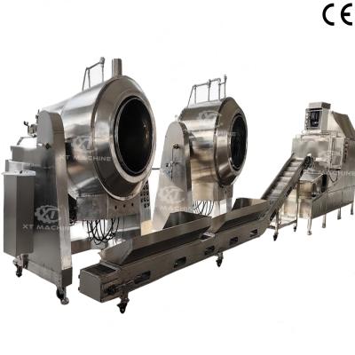 China Automatic Temperature Control Gas-Fired Roller Roaster Machine with 80kg/batch Capacity for Nuts and Sugar Coating for sale