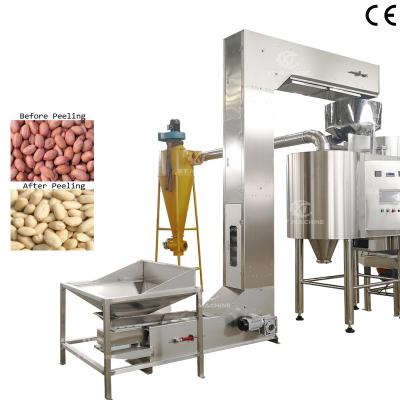 China Food Grade Groundnut Blanching Machine with 500kg/h Capacity High Blanching Rate Hazelnut Peeling Machine for sale